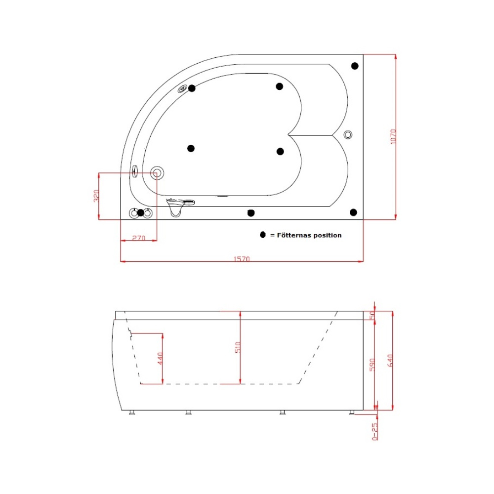 MÄLAREN HÖGER HÖRNBADKAR två personer | PM-hem.se